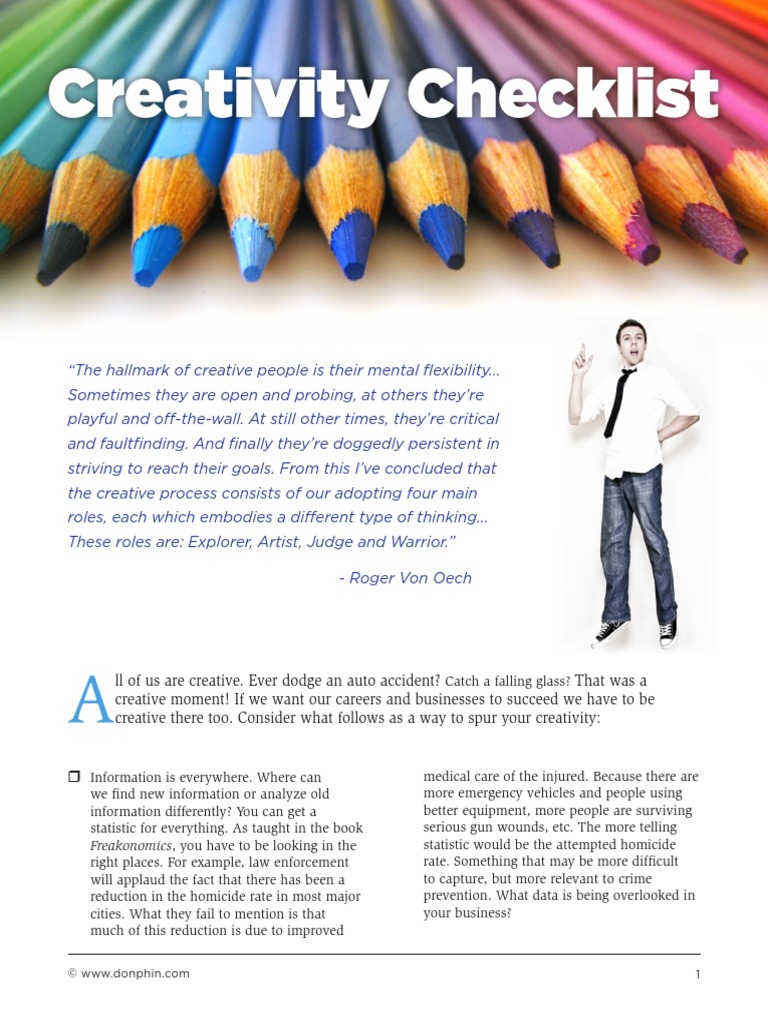 Creativity Checklist: Freakonomics, You Have To Be Looking in The ...