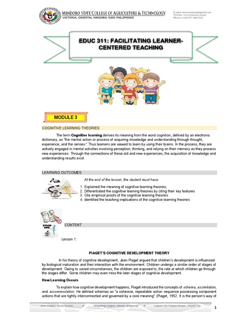 Cognitive Learning Theories Explained | PDF | Schema (Psychology ...