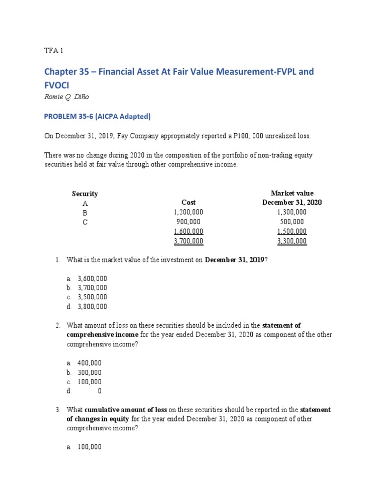 Chapter 35 - Financial Asset at Fair Value Measurement-FVPL and Fvoci ...