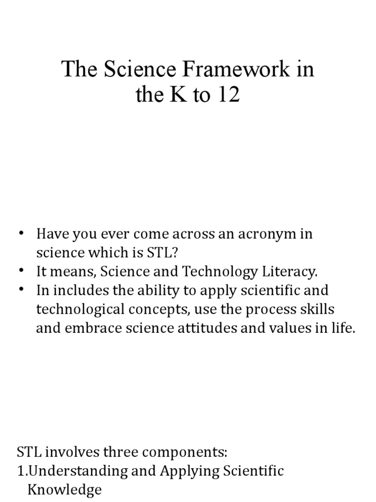 The Science Framework in The K To 12 | PDF | Constructivism (Philosophy ...