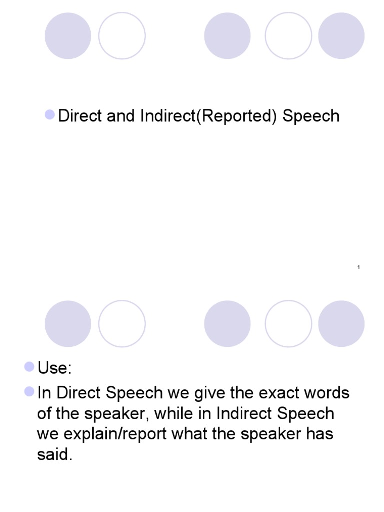 Direct and Indirect (Reported) Speech | PDF | Grammatical Tense | Syntax
