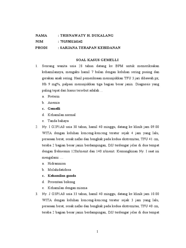 Soal Kasus Gemeli | PDF