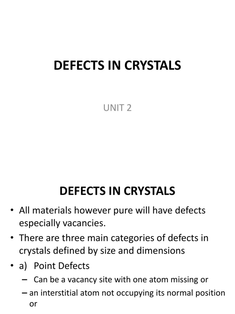 Volume Defects in Crystal Structures | PDF | Dislocation ...
