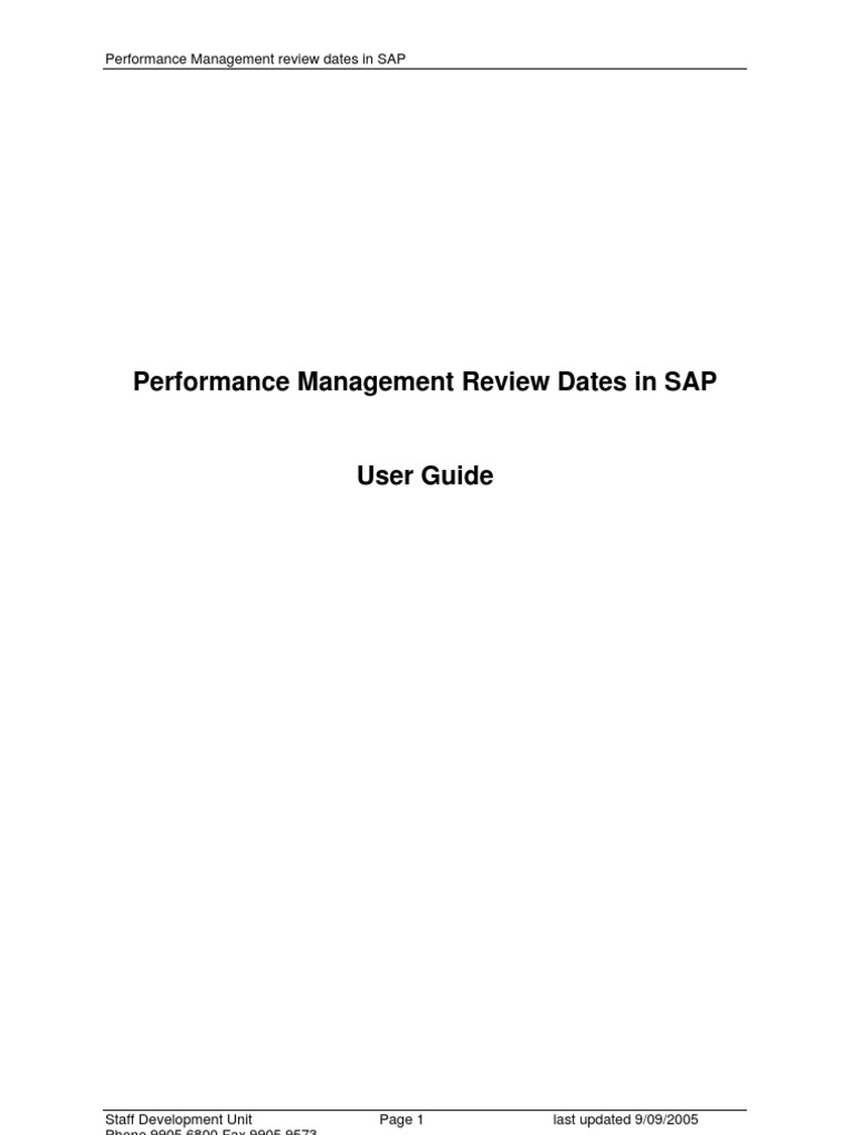 Performance Management Review Dates in SAP | PDF | Human Resources | Sap Se