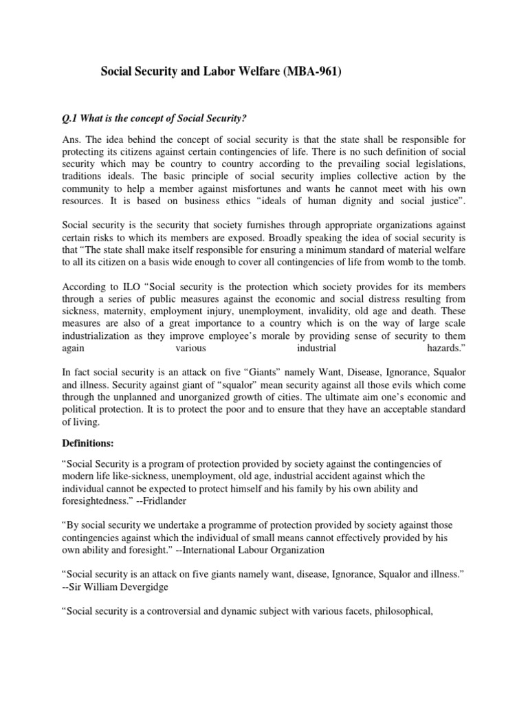 Key Features of Social Security Explained | PDF