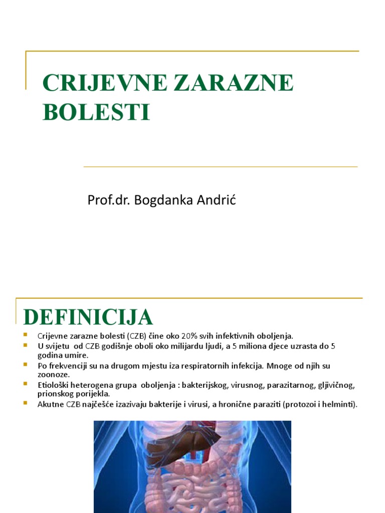 Crijevne Zarazne Bolesti Alimentarne Infekcije I Intoksikac | PDF