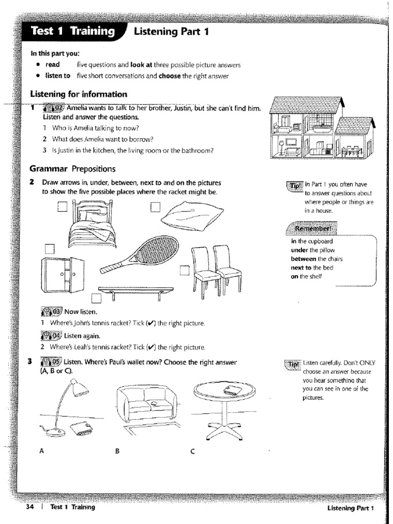 KET-for-Schools-Trainer Listening Test 1 | PDF