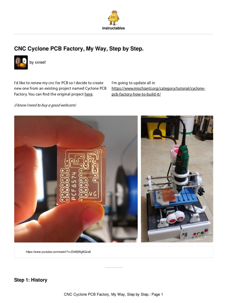 CNC Cyclone PCB Factory, My Way, Step by Step.: Instructables | PDF ...