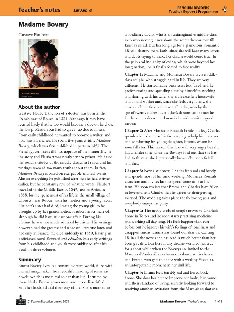 Madame Bovary: Teacher's Notes | PDF | Madame Bovary | Gustave Flaubert