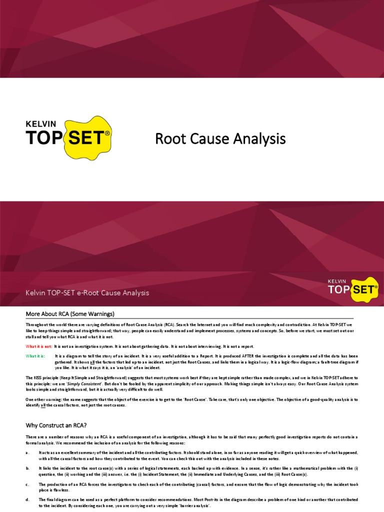 Root Cause Analysis For eRCA | PDF | Causality | Logic