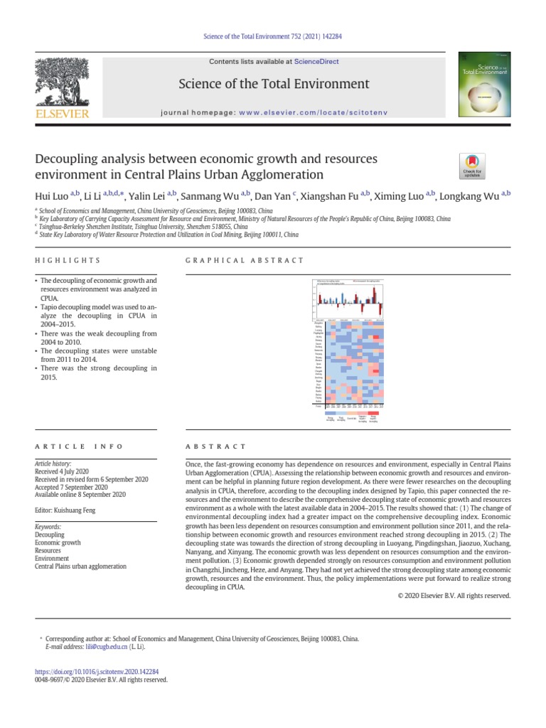 Decoupling Analysis Between Economic Growth and Resour - 2021 - Science ...