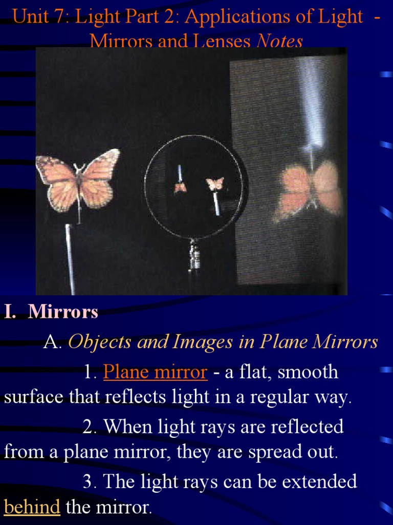 Physics Unit 7 Part 2 Notes | PDF | Mirror | Optics
