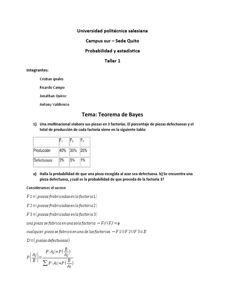 Teorema de Bayas | PDF | Probabilidad | Probabilidades y estadísticas