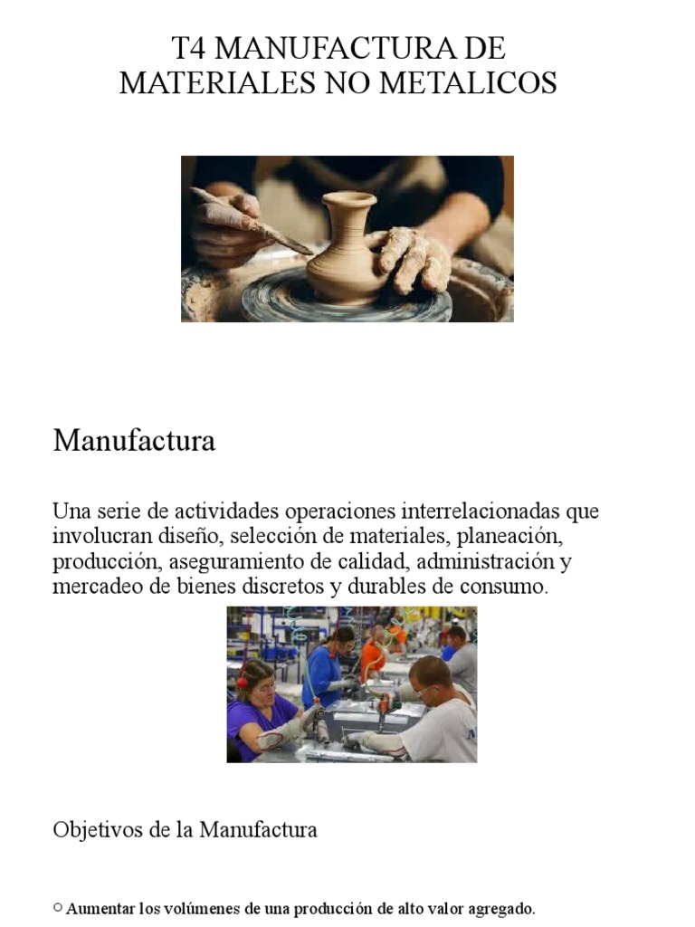 T4 Manufactura de Materiales No Metalicos | PDF | Cerámica | Sinterización