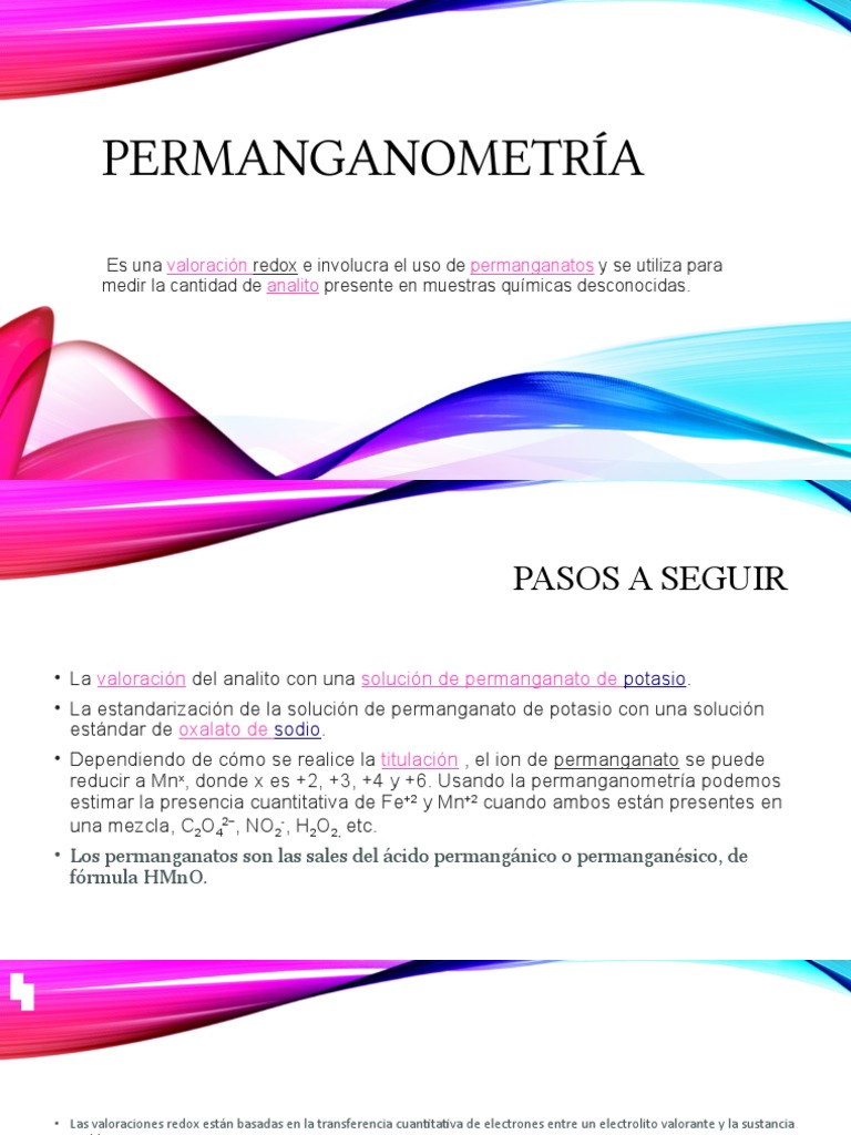 Permanganometría | PDF | Redox | Ciencias fisicas