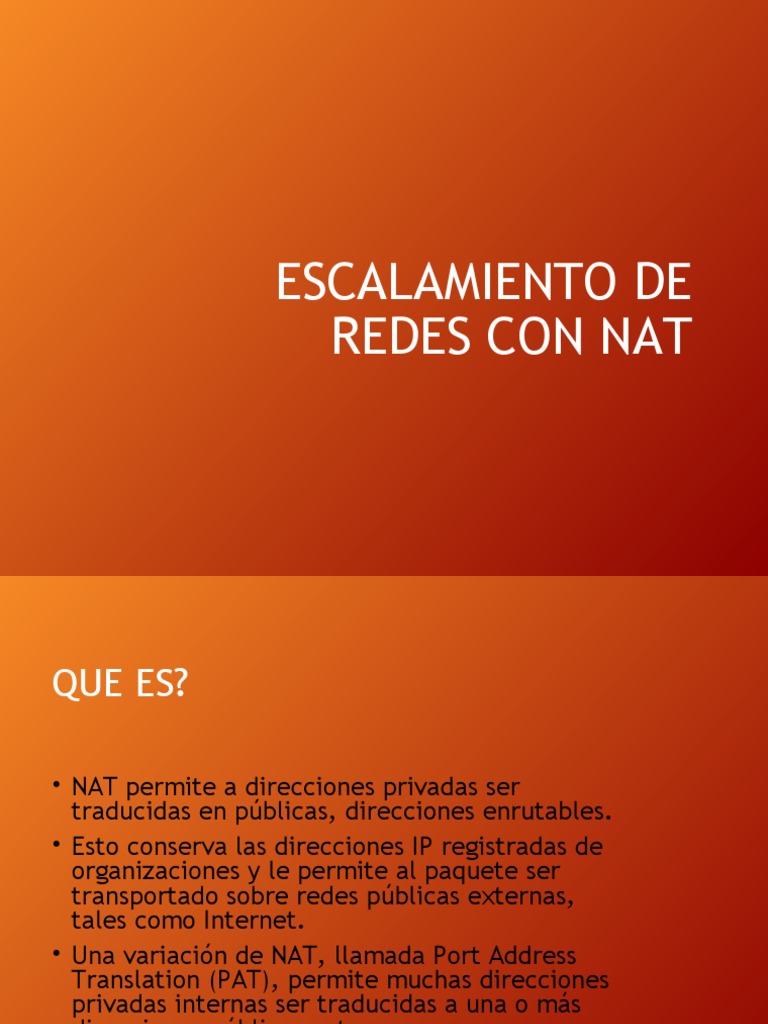 Escalamiento de Redes Con Nat | PDF | Dirección IP | Protocolos de comunicaciones