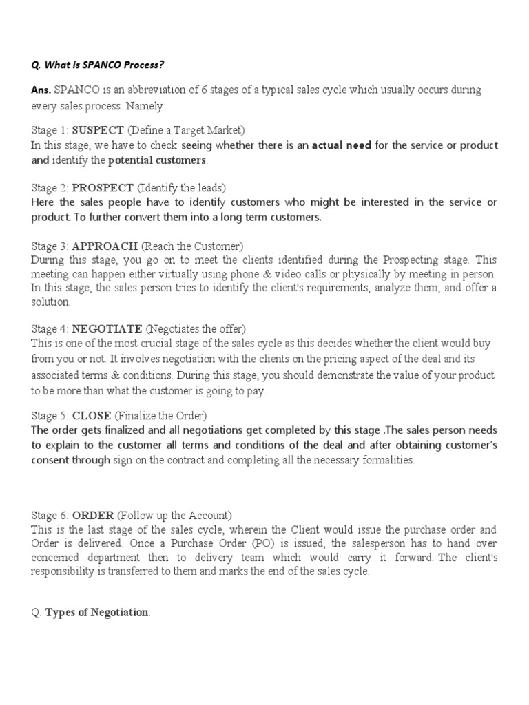 SPANCO and Types of Negotiation | PDF | Bargaining | Negotiation