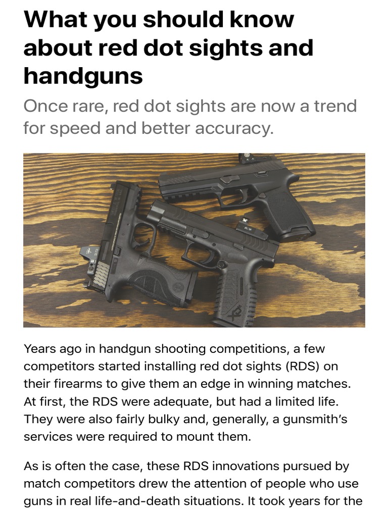 What You Should Know About Red Dot Sights | PDF | Handgun | Projectiles