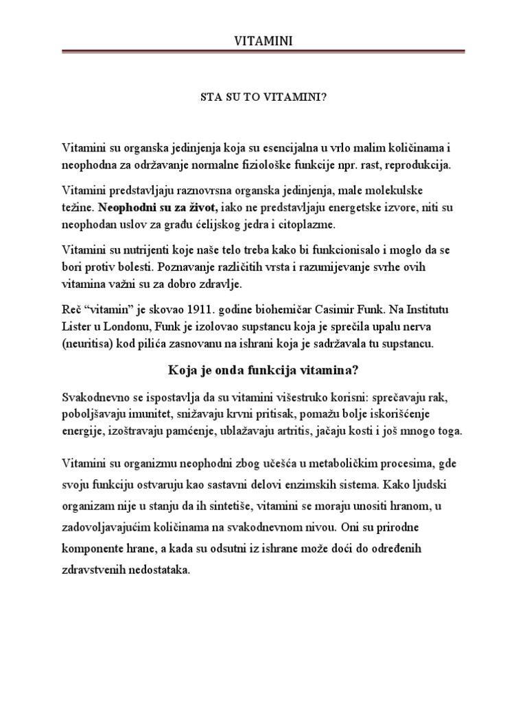 Sta Su To Vitamini | PDF