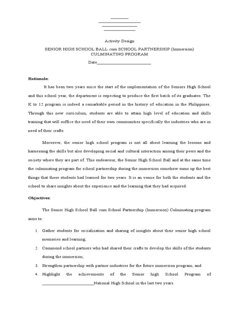 Seniors Ball | PDF | Education Theory | Teaching