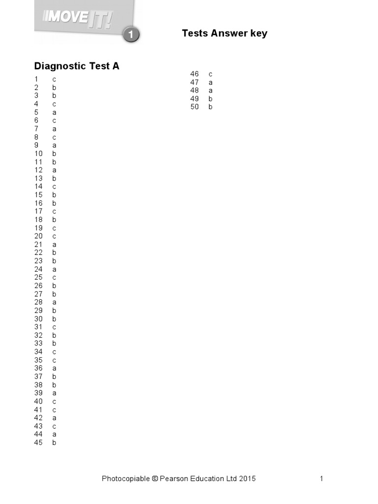 Tests Answer Key | PDF
