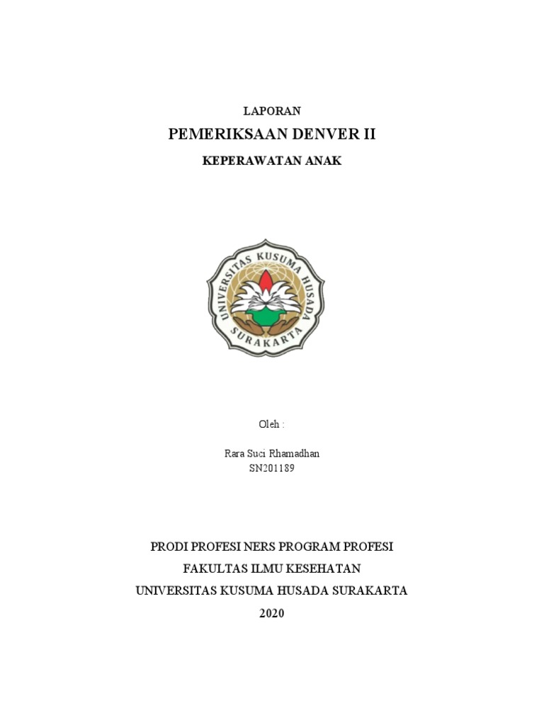 Laporan Pemeriksaan Denver II Anak | PDF | Seni & Disiplin Bahasa