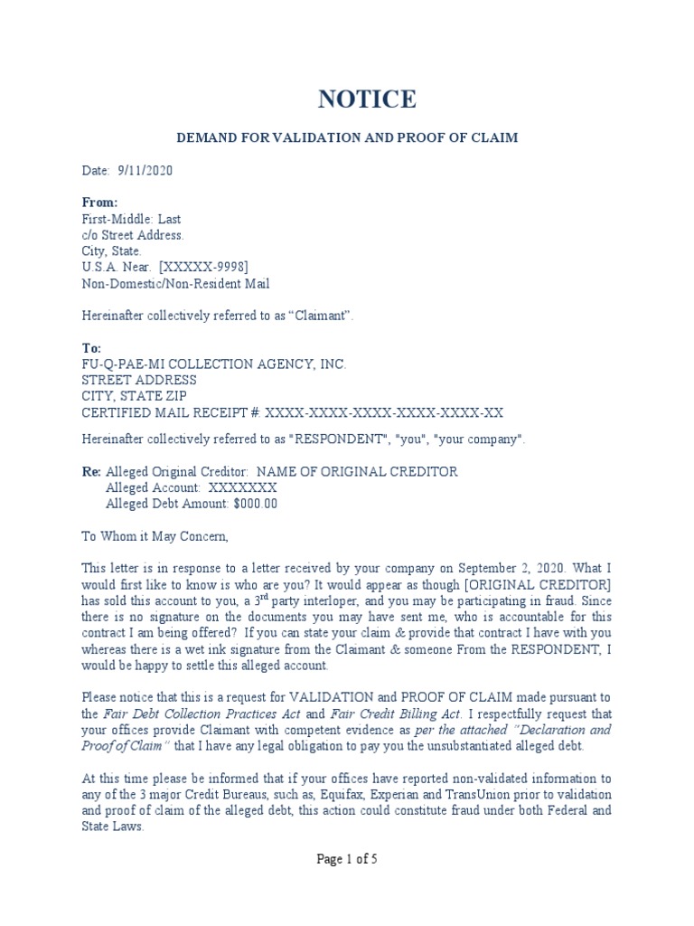 Letter To Collection Agency | PDF | Debt | Business Law
