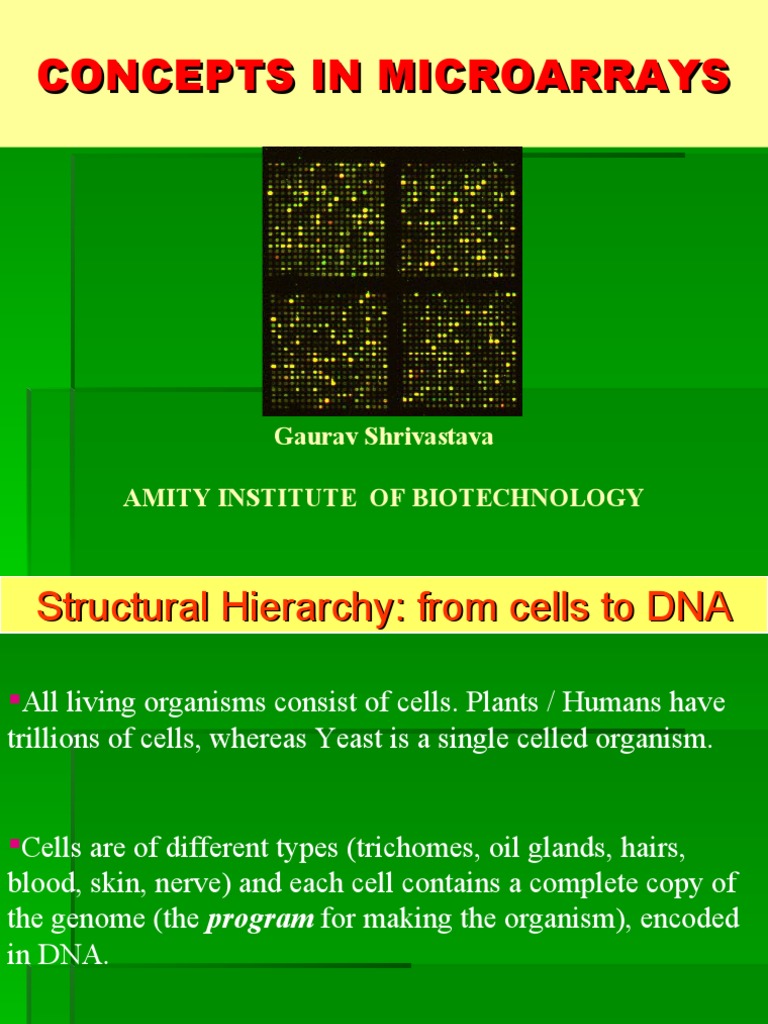 Concepts in Microarrays | PDF | Dna Microarray | Gene Expression
