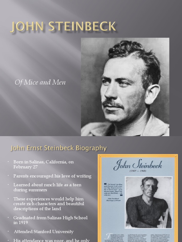 Overview of Steinbeck's Of Mice and Men | PDF | John Steinbeck