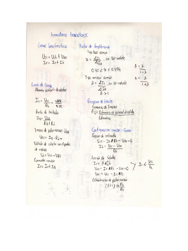 Formulario Transistores PDF | PDF
