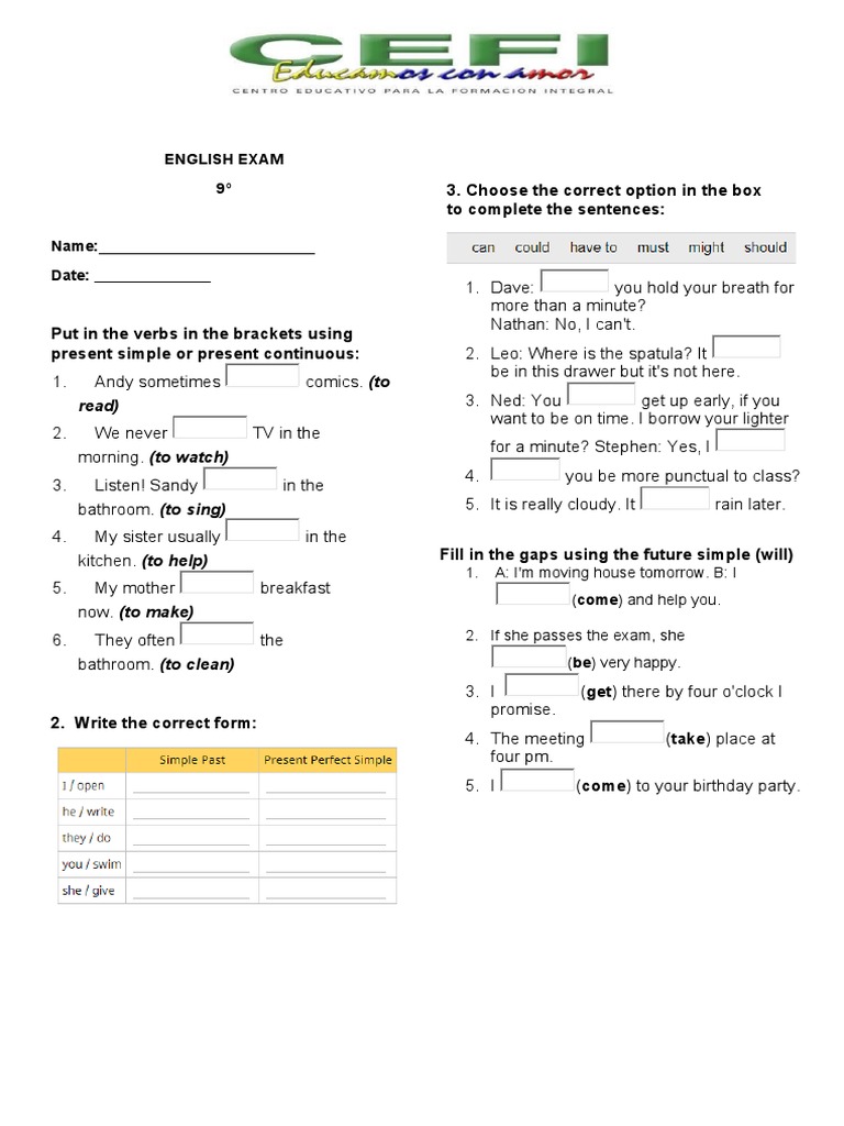 9th Grade English Exam Practice | PDF | Language Mechanics | Cognitive ...