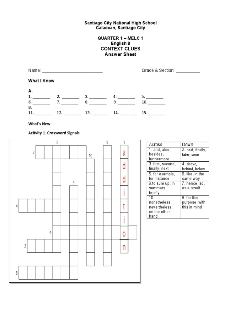 Answer Sheet Cohesive Devices | Download Free PDF | Teaching Mathematics