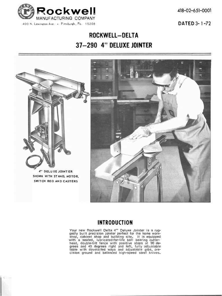 Rockwell 4 inch jointer store