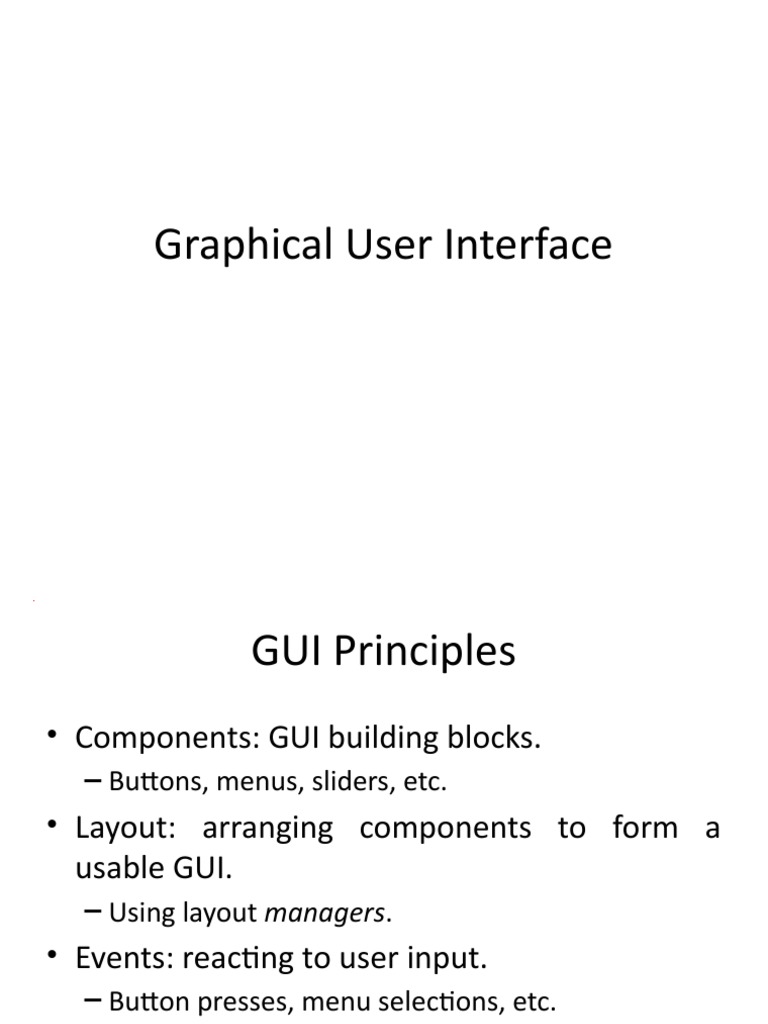 Week 7 - GUI 1 | PDF | Graphical User Interfaces | Computing Platforms
