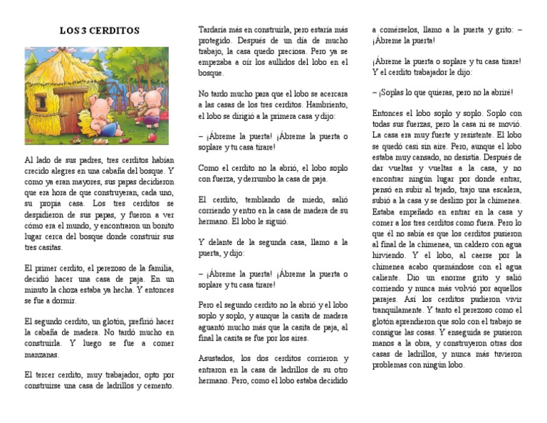 Cuento De Los Tres Cerditos Pdf