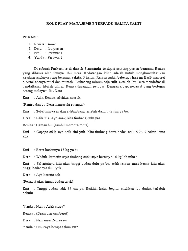 Role Play MTBS Kel 1 | PDF