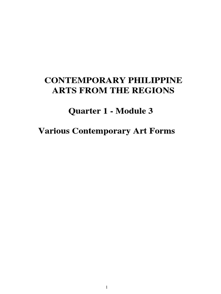 Contemporary Arts Module 3 | PDF | Philippines | Paintings