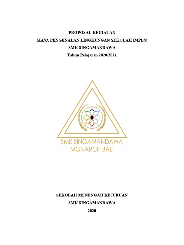 Contoh Proposal Kegiatan MPLS SMK Singamandawa | PDF