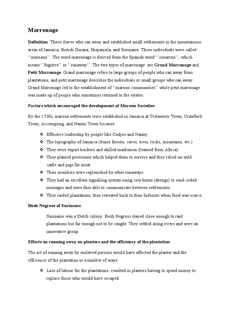 Maroon Societies and Treaties | PDF | African Diaspora | Slavery