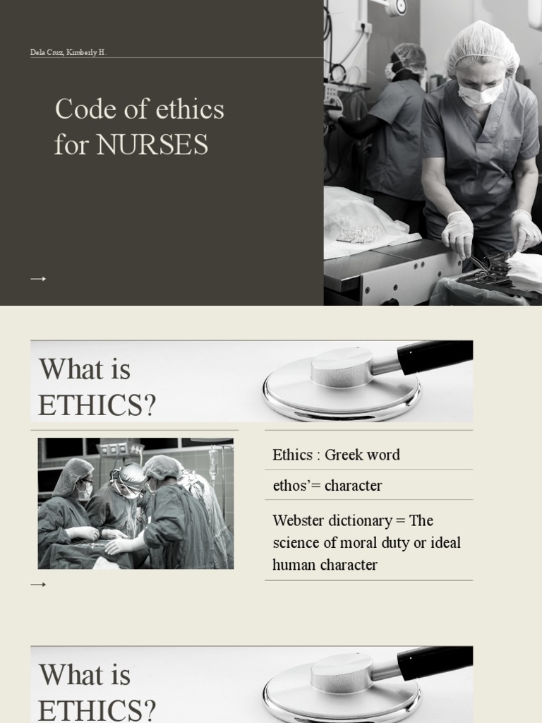 Code of Ethics For Nurses: Dela Cruz, Kimberly H | PDF ...