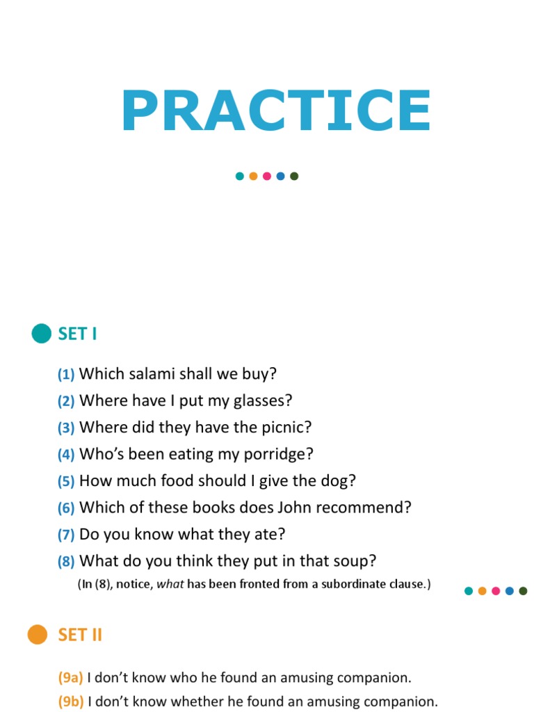 Understanding WH Clauses: Examples & Exercises | PDF