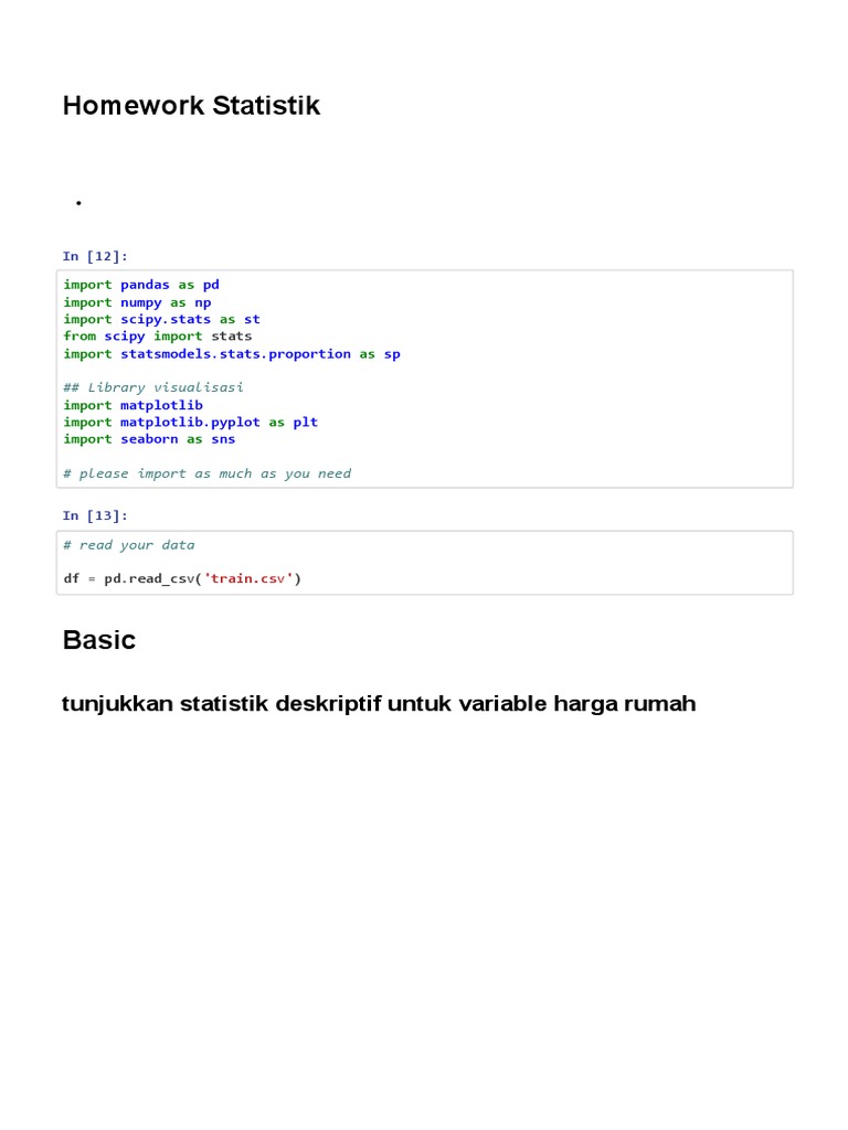 Statistic - With Python PDF | PDF | Descriptive Statistics | Statistical Analysis