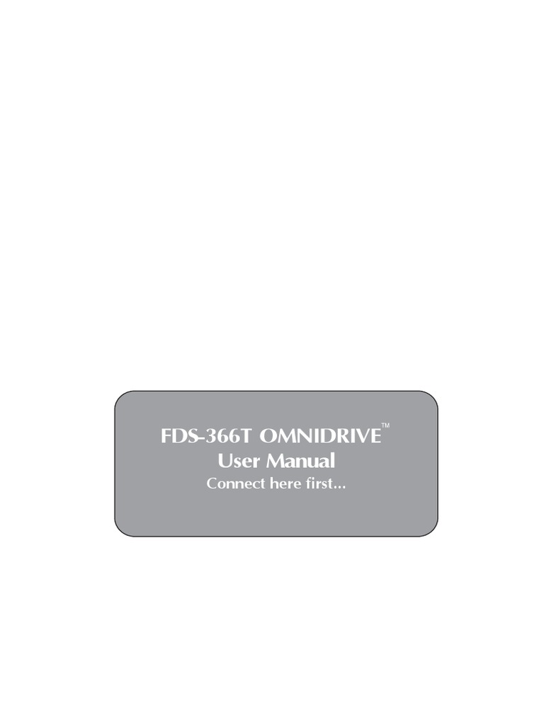 Fds-366T Omnidrive User Manual: Connect Here First.. | PDF | Filter (Signal Processing ...
