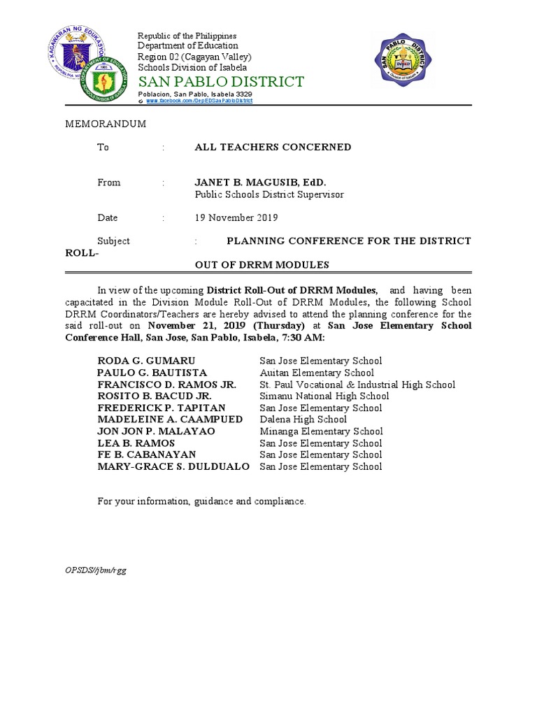 District Memo For Planning | PDF