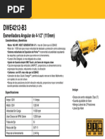 Ficha Tecnica Pulidora Dewalt DWE4120 | PDF | Hogar y jardín