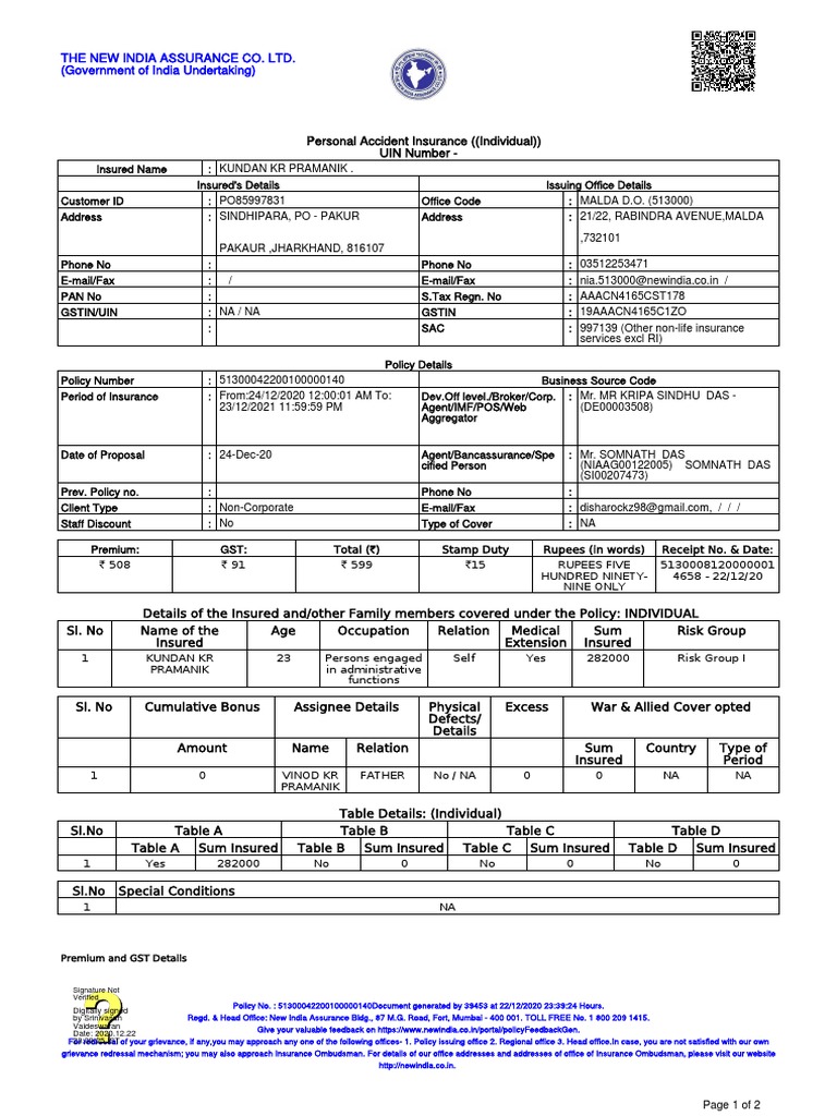 The New India Assurance Co. Ltd. (Government of India Undertaking ...