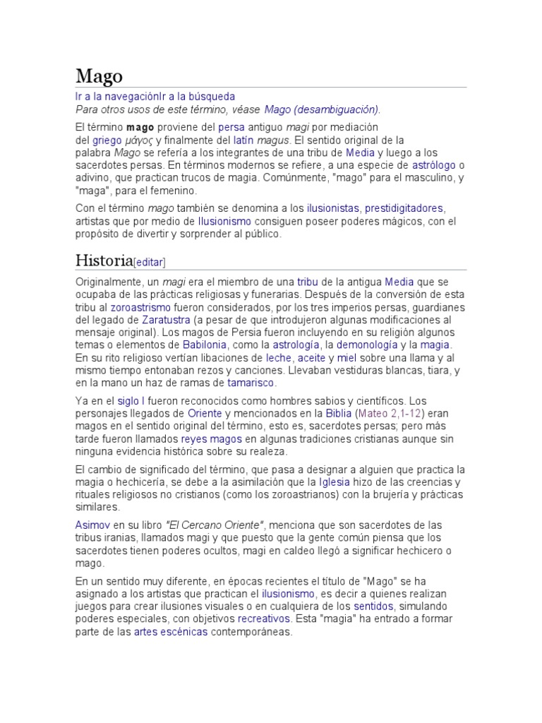 Origen y significado del término "mago" | PDF | Religión y creencia