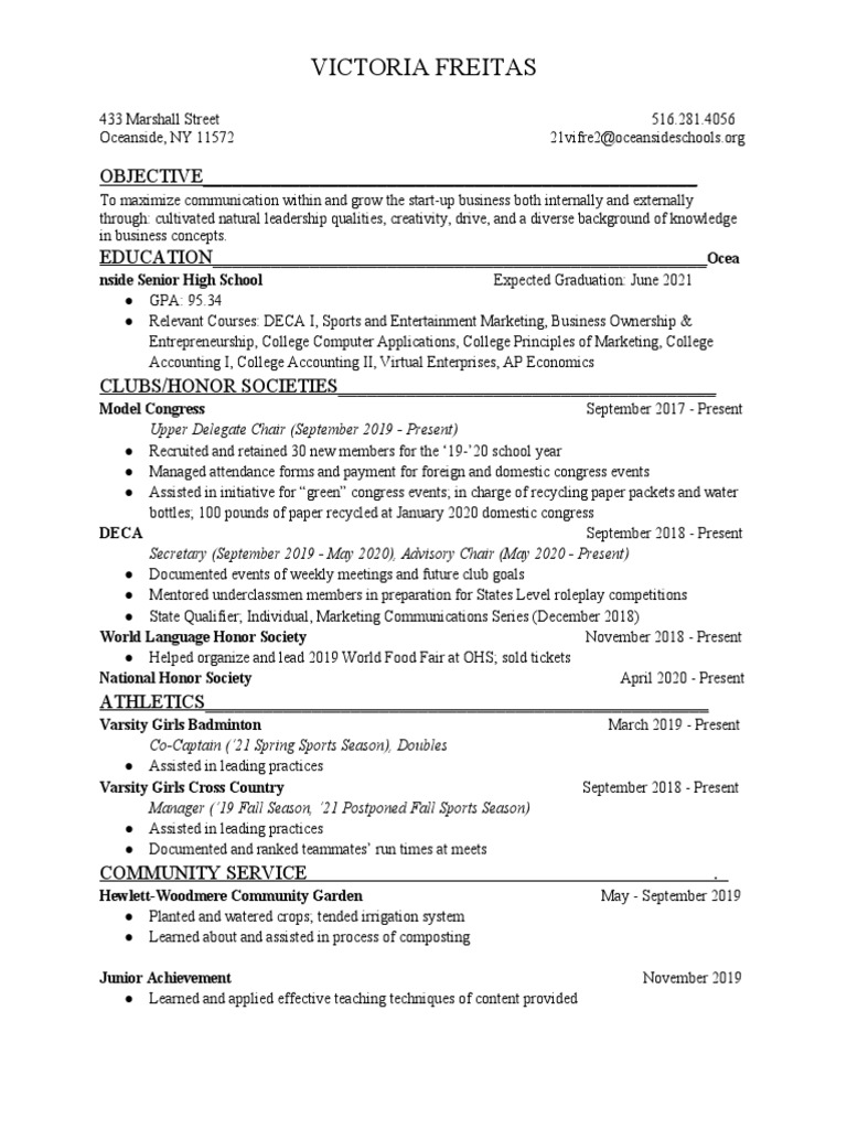 Victoria Freitas: Student Profile & Achievements | PDF | Human Nature ...