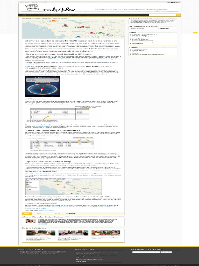 How To Make A Simple GPS Map of Your Project - Tools4dev | PDF