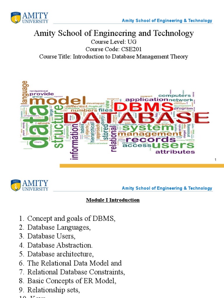 Module 1 Introduction - DBMS | PDF | Databases | Data Management Software